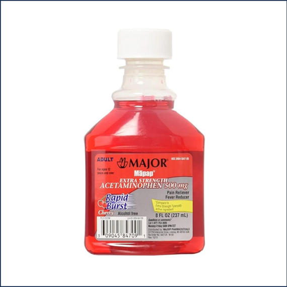 Major Mapap E/S Acetaminophen Liquid 8oz - Pain & Fever Relief