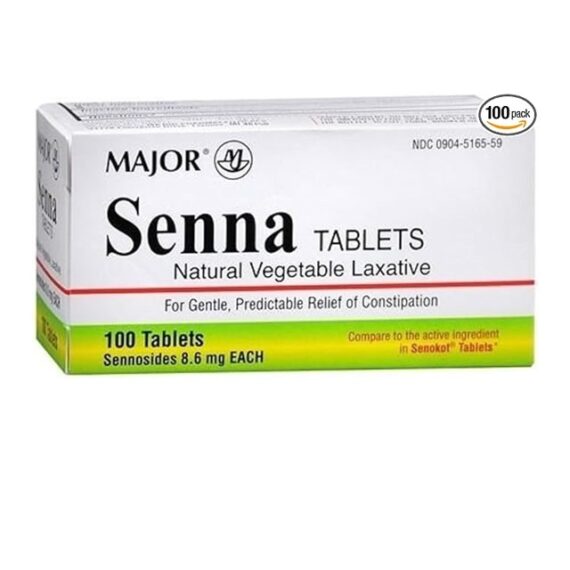 Major Senna 8.6mg 100 Tablets - Gentle and Natural Laxative